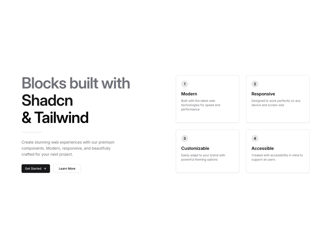 Feature231 - Feature component for Shadcn UI