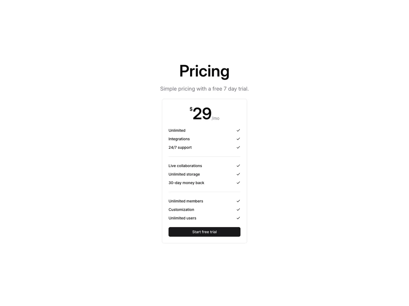 Pricing6 - Pricing component for Shadcn UI