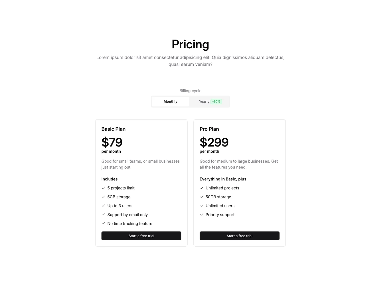 Pricing 7 - Shadcn Pricing Block - Shadcnblocks.com