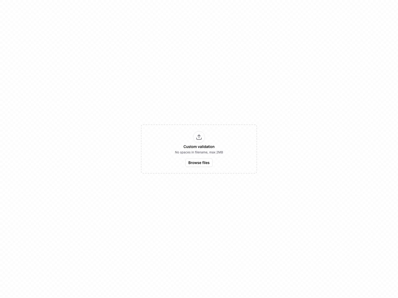 File Upload Validation 5 - Shadcn UI File Upload Component